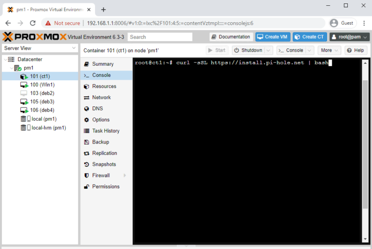 Installing Pi Hole Inside A Proxmox Lxc Container Datahoards